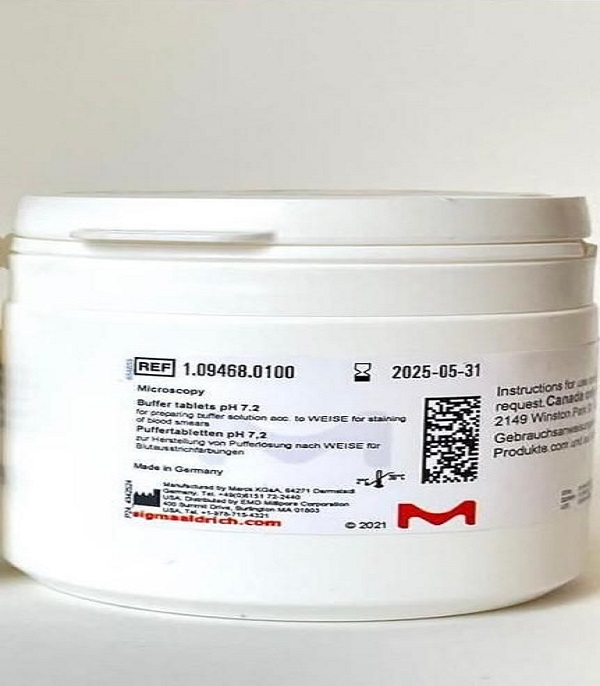 قرص بافر پی اچ 7.2 مرک با کد 109468 - زرین فرتاک شیمی